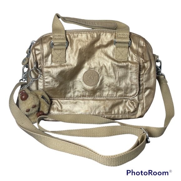 Kipling | Bags | Kipling Metallic Gold Crossbody Shoulder Bag | Poshmark